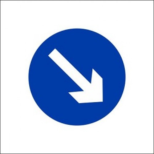 Keep Right Blue Arrow Sign - Chapter 8 Road Works Warning ...