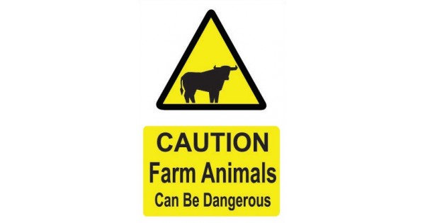 Caution Farm Animals Can Be Dangerous Sign - Farm Safety ...