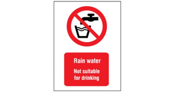 Rain water not suitable for drinking symbol and text safety ...
